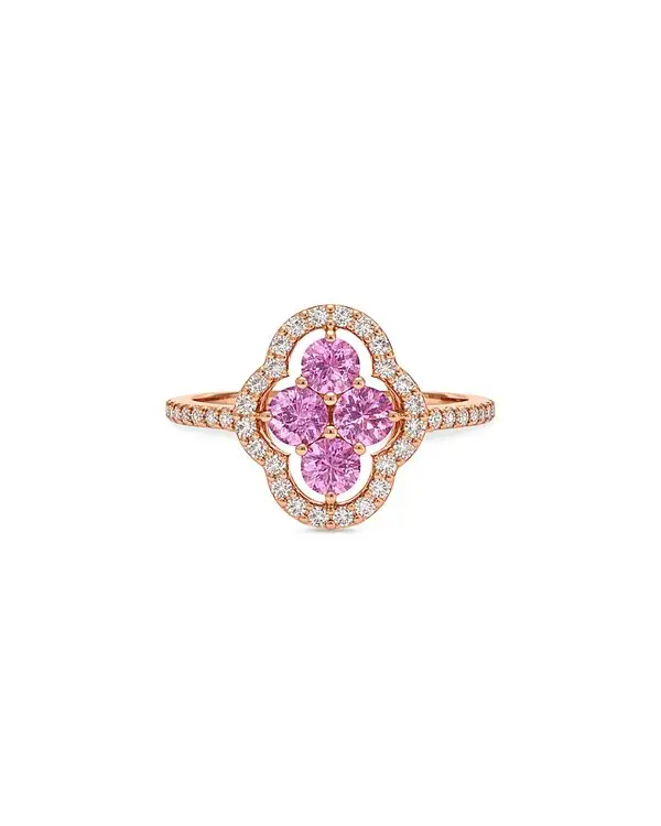 Piranesi 18k Yellow Gold Pink Sapphire And Diamond Ring - Rose Gold