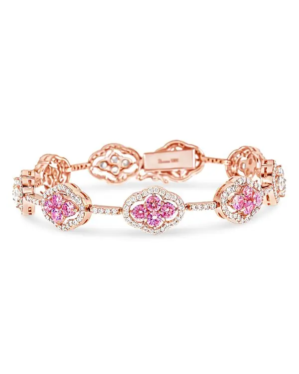 Piranesi 18k Diamond And Pink Sapphire Bracelet - Rose Gold