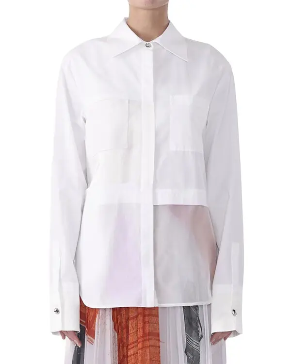 JASON WU Collage Long Sleeve Cotton Shirt