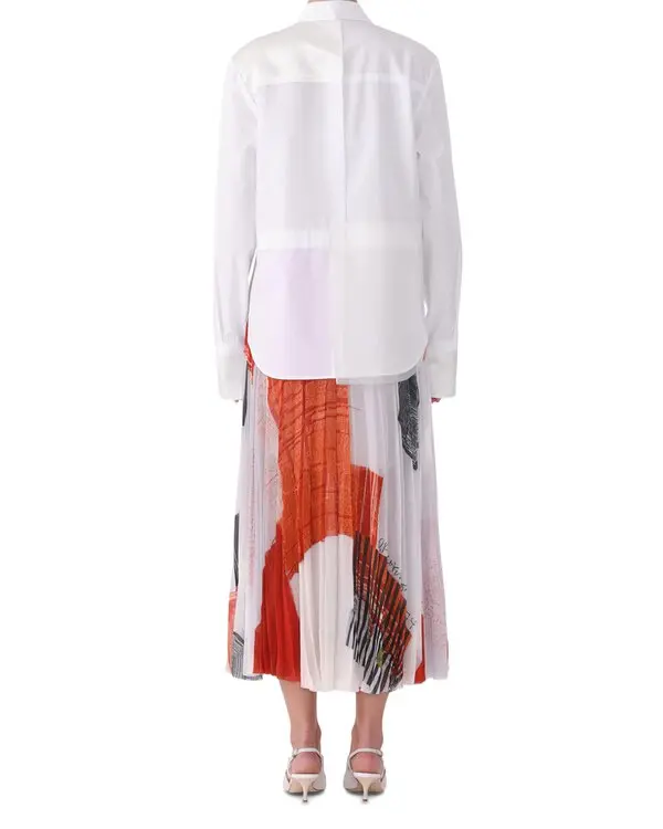 JASON WU Collage Long Sleeve Cotton Shirt