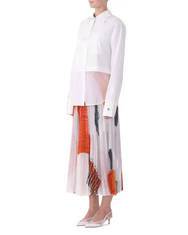JASON WU Collage Long Sleeve Cotton Shirt