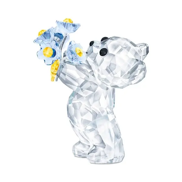 SWAROVSKI Kris Bear Collection Forget Me Not Crystal Figurine - No Color