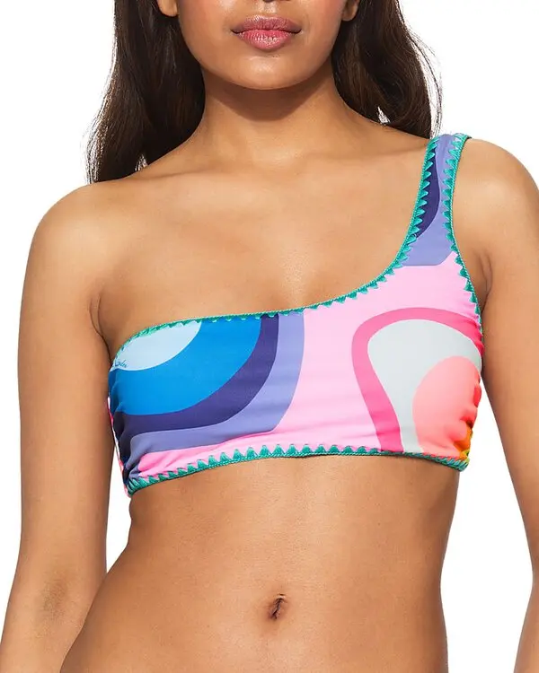 Kurt Geiger Kensington Asymmetric Bikini Top - Open Green