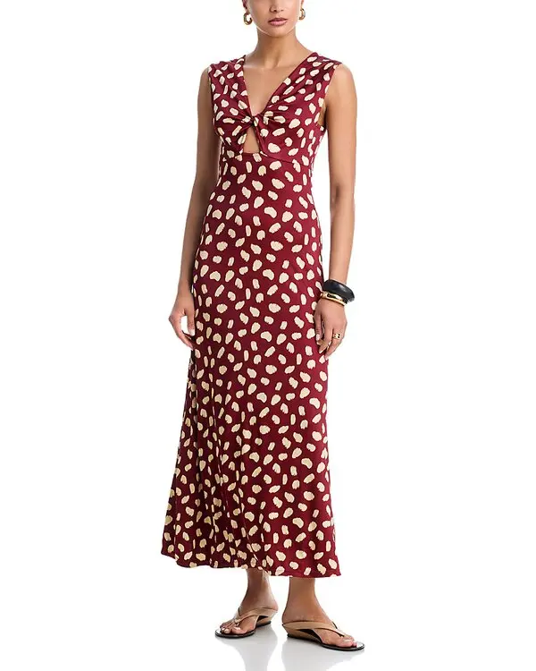 Johanna Ortiz Horizonte Mistico Ankle Dress - Cherry/ecru