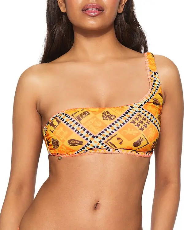 Kurt Geiger Kensington Asymmetric Bikini Top - Yellow