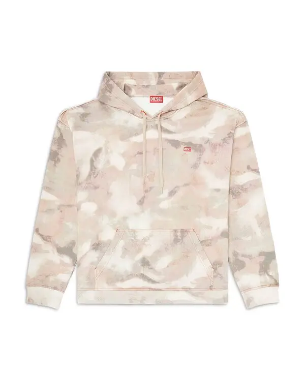 DIESEL® Relaxed Fit Camo Drawstring Hoodie - Green