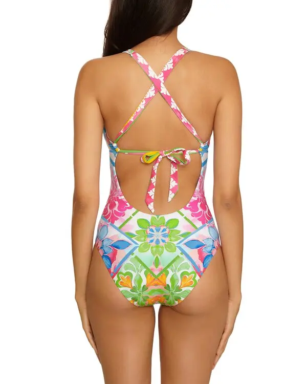 BECCA By Rebecca Virtue Mijas Gia Scoop Neck One Piece Swimsuit