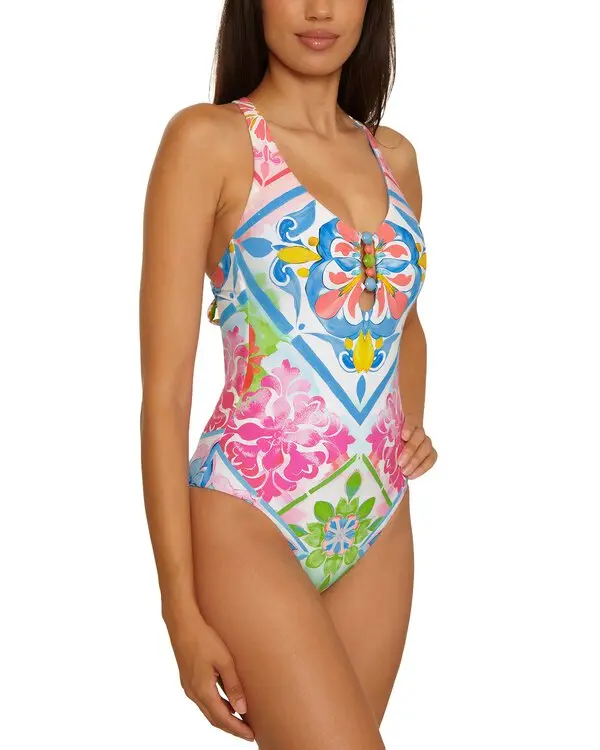BECCA By Rebecca Virtue Mijas Gia Scoop Neck One Piece Swimsuit