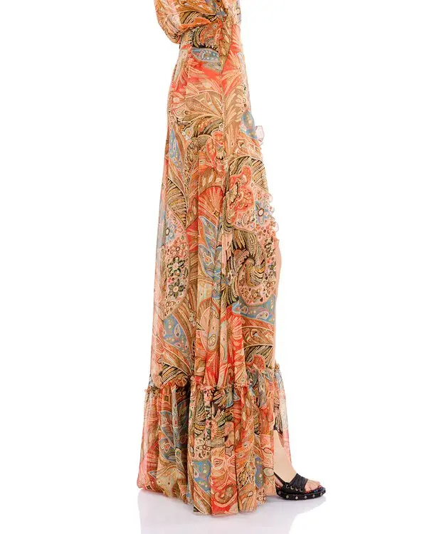 Etro Long Ruffled Skirt - Printed Red