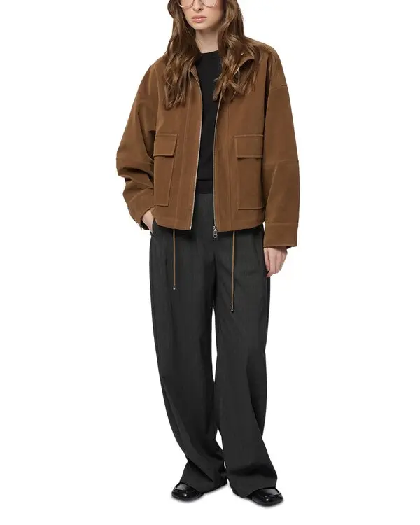 Apparis Kate Faux Suede Bomber - Saddle Brown