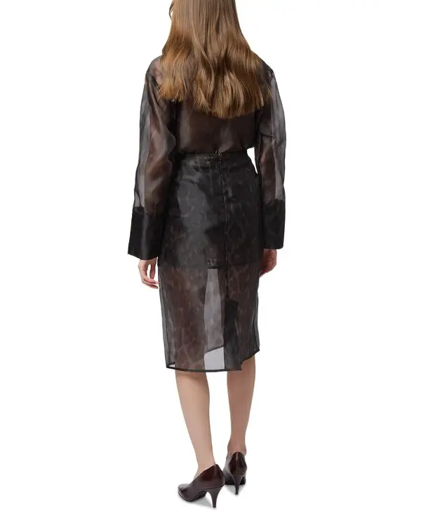 Apparis Tyra Organza Leopard Midi Skirt - Dark Leopard