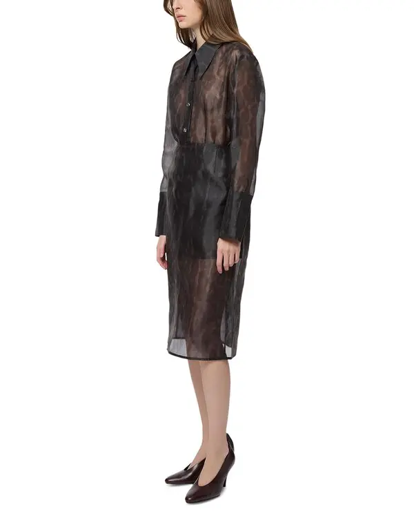 Apparis Tyra Organza Leopard Midi Skirt - Dark Leopard