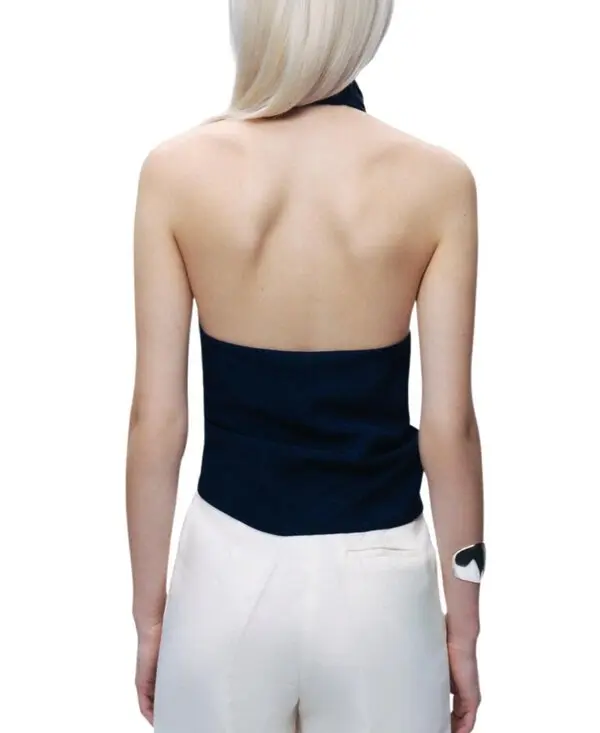 NOCTURNE Twist Halter Neck Bustier - Navy