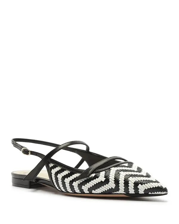 ALEXANDRE BIRMAN Raffia Slingback Flats