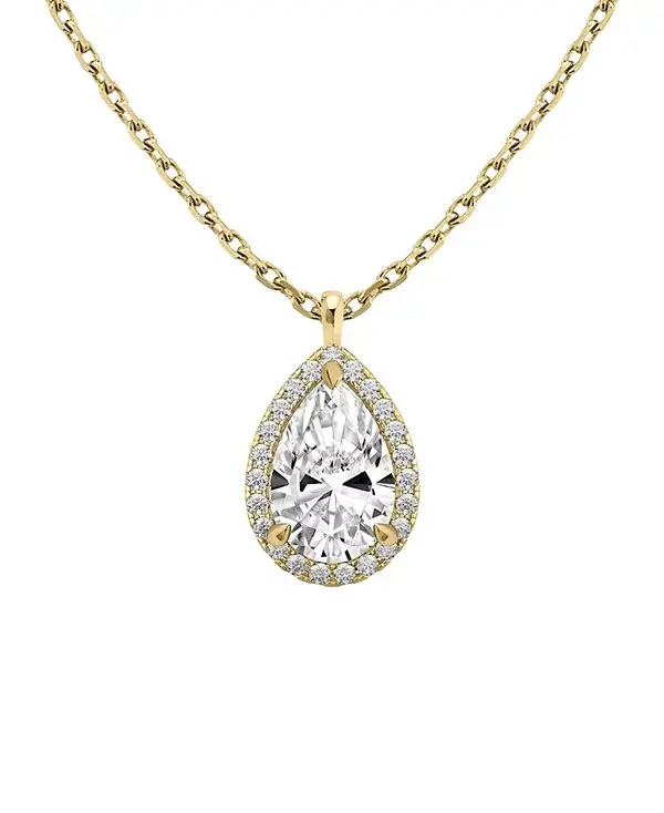 VRAI Halo Pear Lab Grown Diamond Pendant - Gold