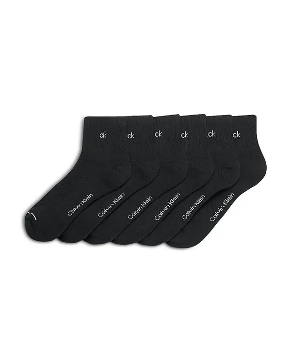 Calvin Klein Quarter Socks Pack Of 6 - Black