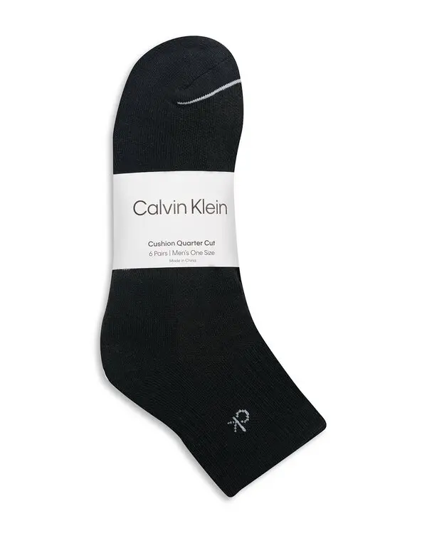Calvin Klein Quarter Socks Pack Of 6 - Black