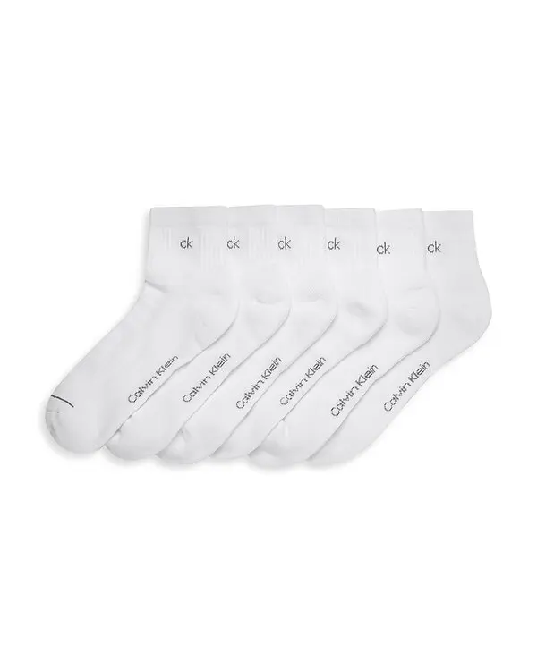 Calvin Klein Quarter Socks Pack Of 6 - White