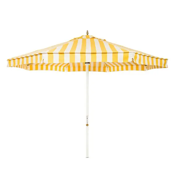 BUSINESS & PLEASURE CO The Resort Market Umbrella - Crew Mimosa Yellow Stripe / Antique Whit