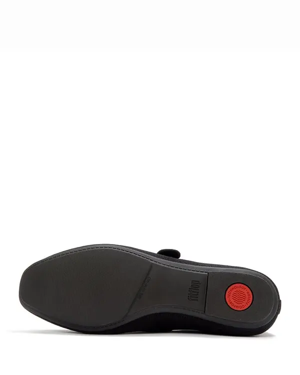 Fitflop Delicato Wave Edge Canvas Mary Jane Flats - Black