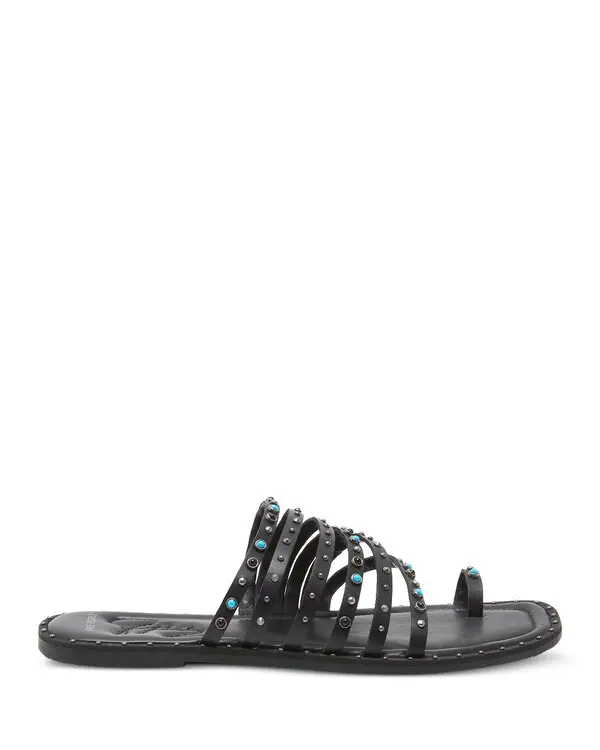 Free People Santa Fe Leather Sandals - Black Tide