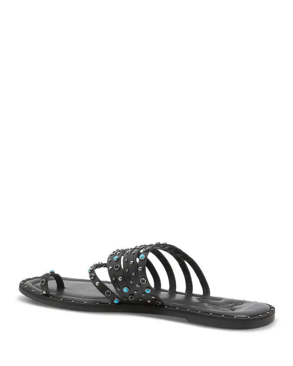 Free People Santa Fe Leather Sandals - Black Tide