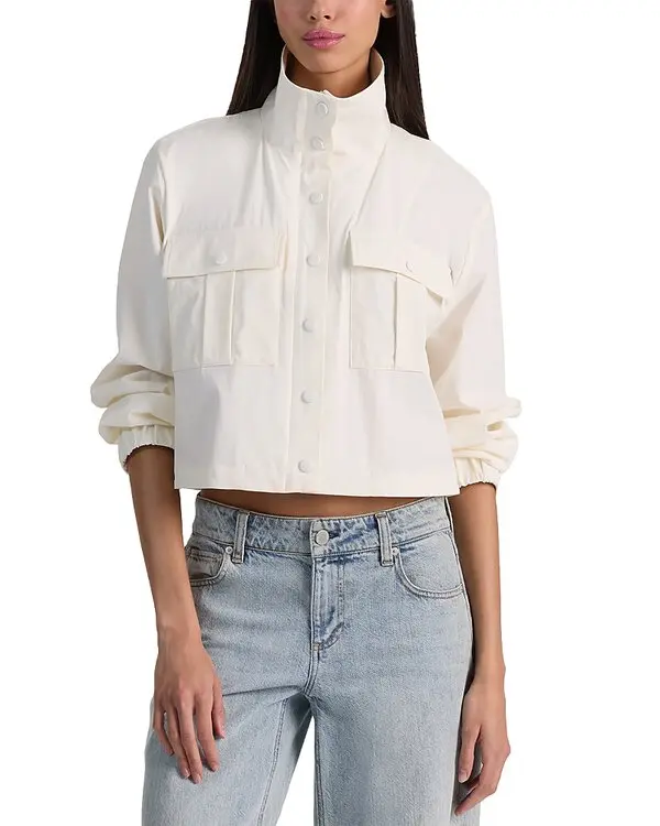 Alice + Olivia James Cropped Funnel Neck Jacket - Off White