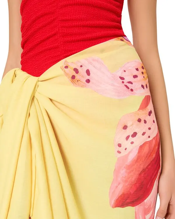MILLY Song D'iris Printed Sarong Swim Cover-up - Yellow Multi
