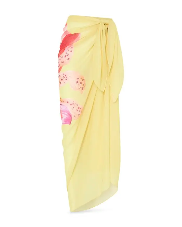 MILLY Song D'iris Printed Sarong Swim Cover-up - Yellow Multi