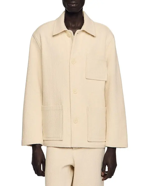 Sandro Cotton Worker Jacket - Ecru