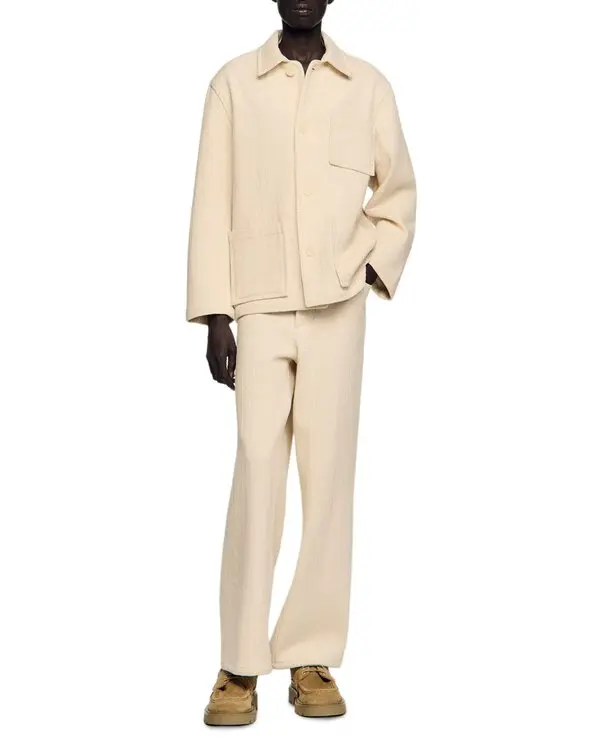 Sandro Cotton Worker Jacket - Ecru