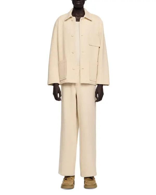 Sandro Cotton Worker Jacket - Ecru