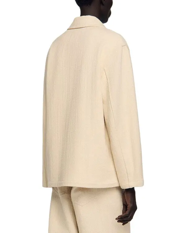 Sandro Cotton Worker Jacket - Ecru