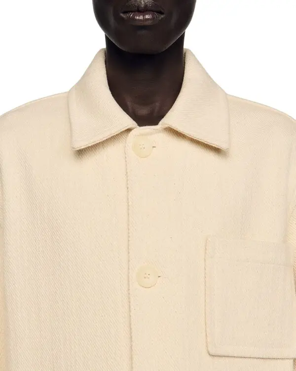 Sandro Cotton Worker Jacket - Ecru