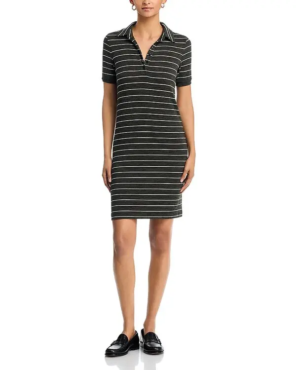 Rag & Bone Knit Stripe Polo Mini Dress - Army Multi