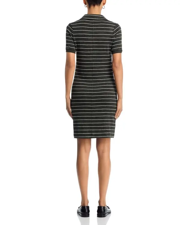 Rag & Bone Knit Stripe Polo Mini Dress - Army Multi