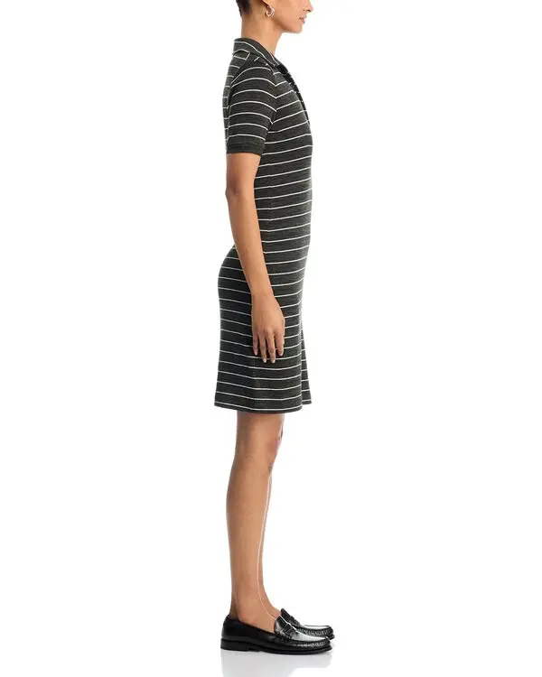Rag & Bone Knit Stripe Polo Mini Dress - Army Multi