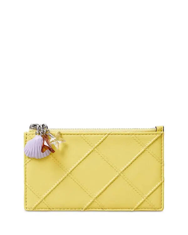 Tory Burch Fleming Charm Zip Card Case - Yellow