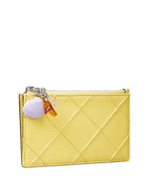Tory Burch Fleming Charm Zip Card Case - Yellow