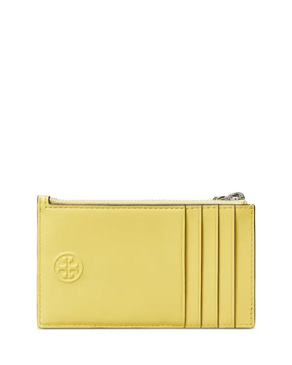 Tory Burch Fleming Charm Zip Card Case - Yellow