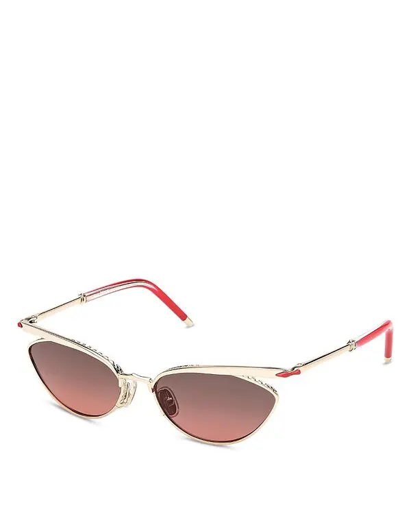CHRISTIAN LOUBOUTIN Geometric Metal Sunglasses, 56mm - Gold /smoke Mirror