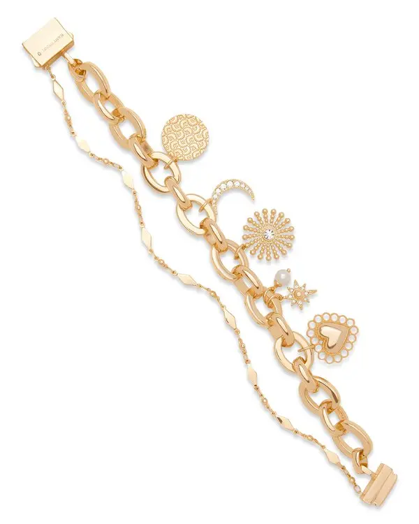 Ramy Brook Sara Crystal & Imitation Pearl Charm Bracelet