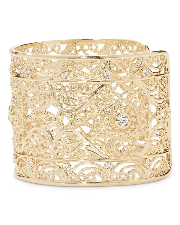 Ramy Brook Laya Crystal Filigree Cuff - Gold