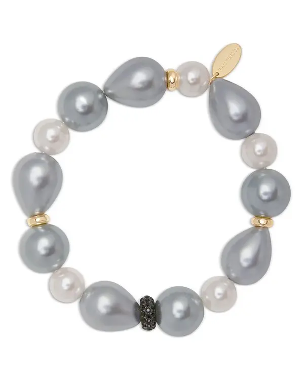 Ramy Brook Riya Pave Bead & Imitation Stretch Bracelet - Pearl