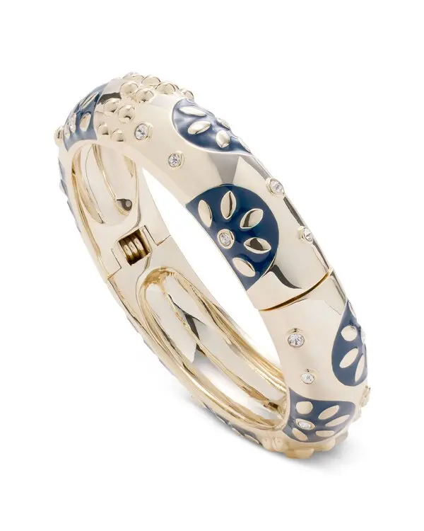 Ramy Brook Aria Pave Flower Large Bangle Bracelet - No Color