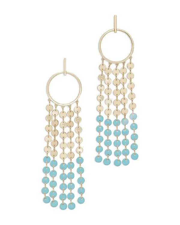 Ramy Brook Miraya Disc Fringe Statement Earrings - No Color