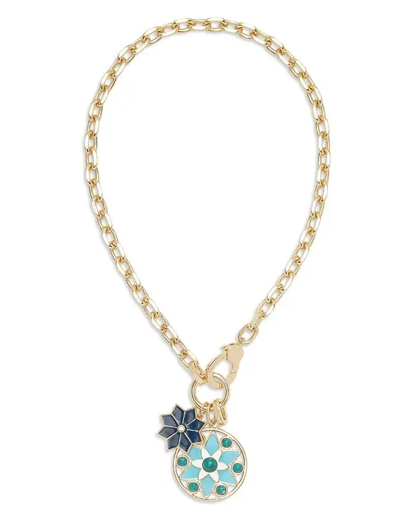 Ramy Brook Mixed Stone Flower Pendant Necklace - Gold