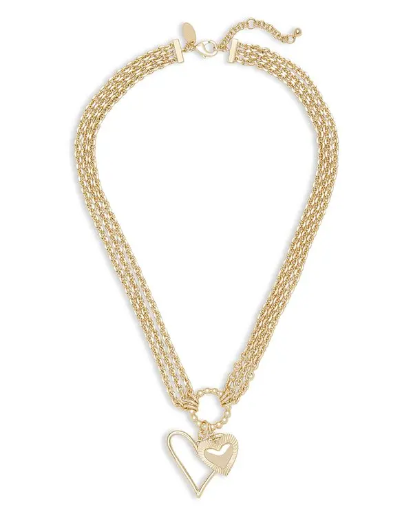 Ramy Brook Lover Double Heart Layered Pendant Necklace - Gold