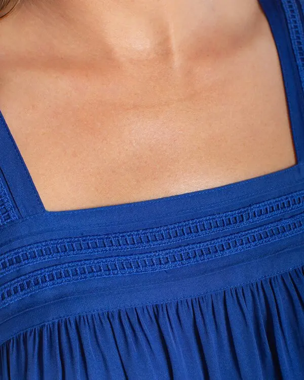 LIVERPOOL Sleeveless Woven Top With Pintuck Straps