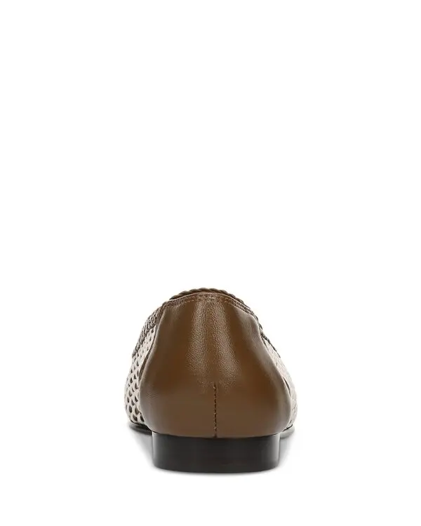 Veronica Beard Woven Leather Flats - Brown Mutli